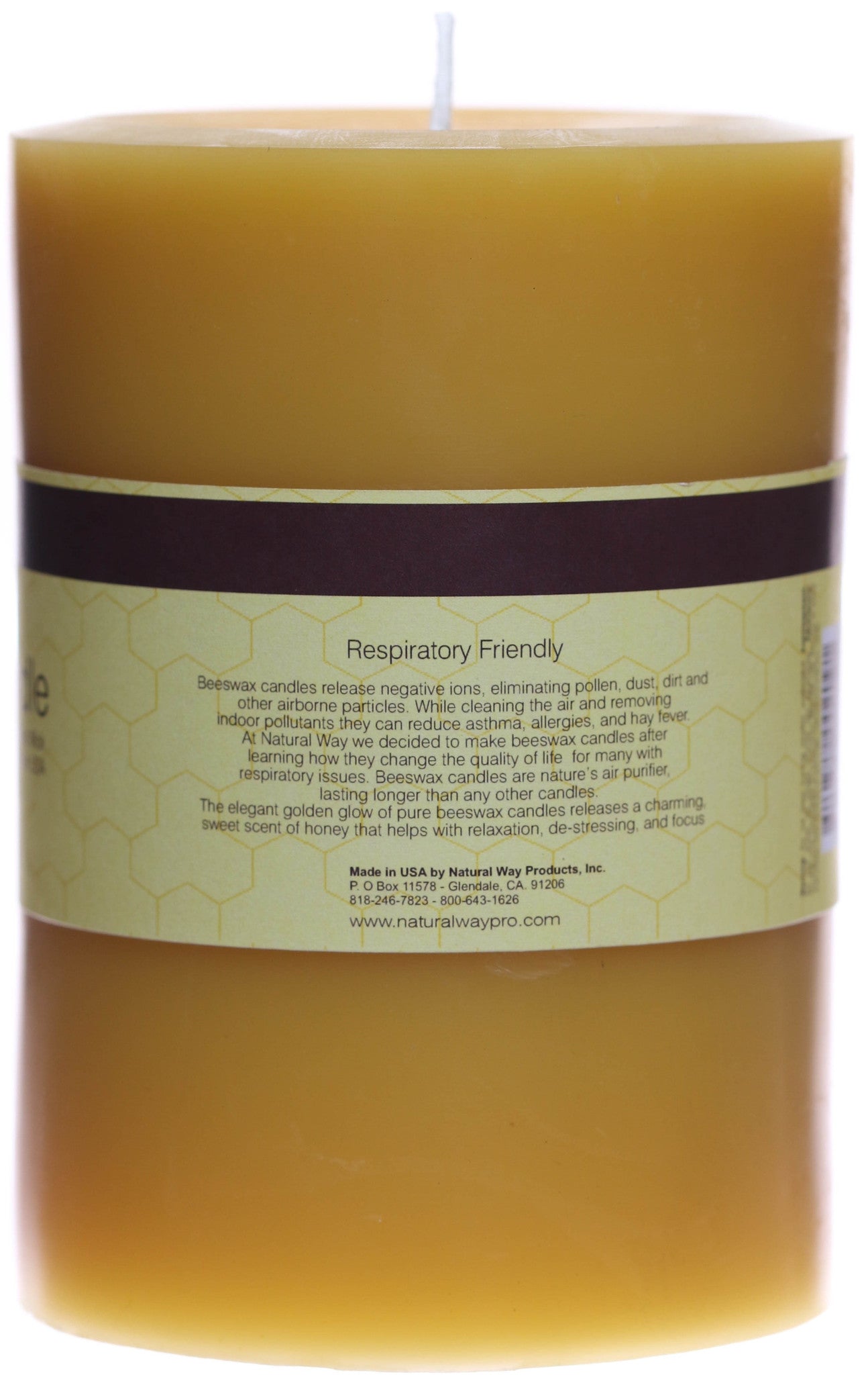 Pure Beeswax Candle 4x5'' ~125 hours – Natural Way Products Inc.